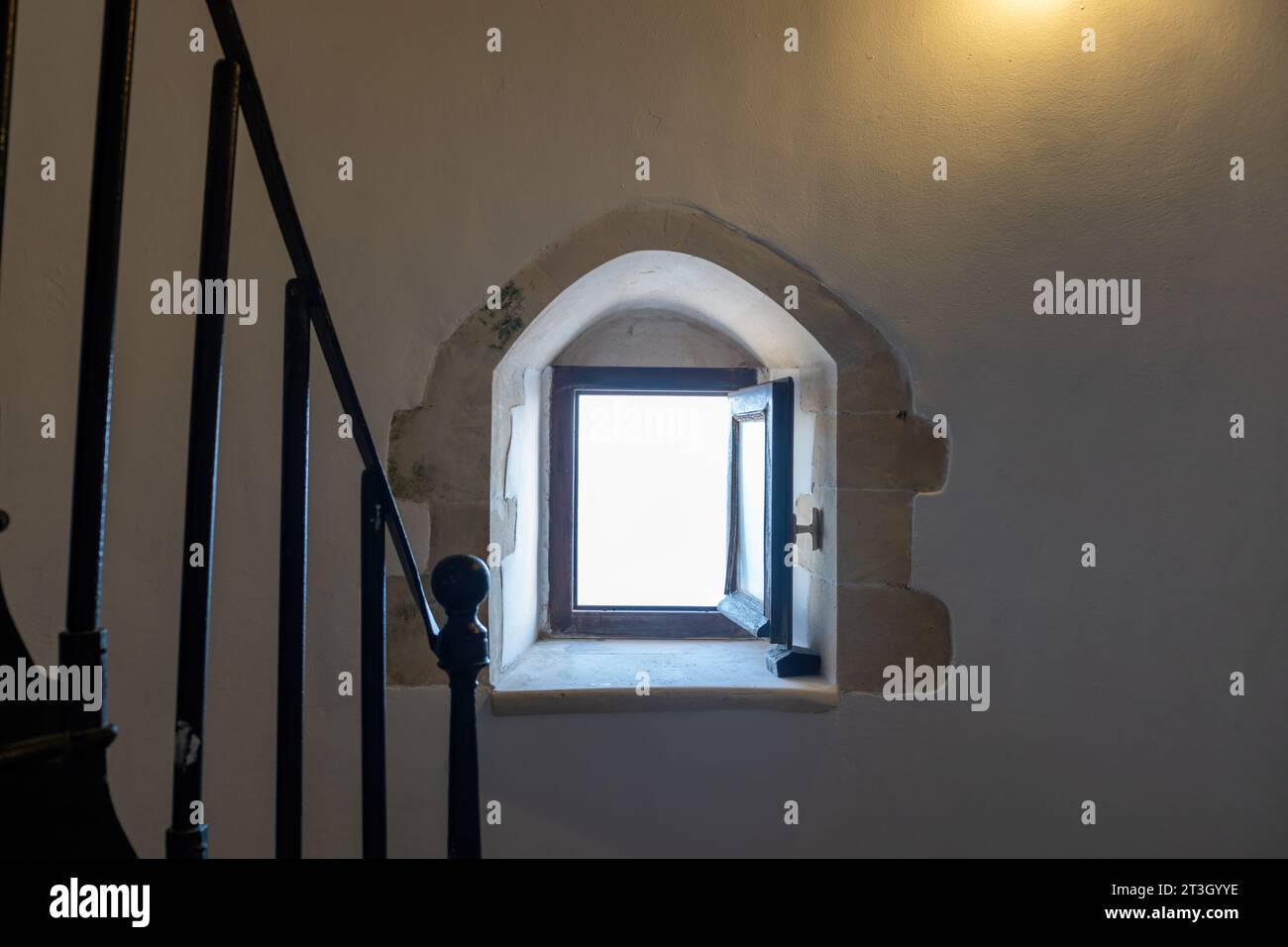 Interior of Gavdos Lighthouse, Crete island Greece. Outdoors view ...