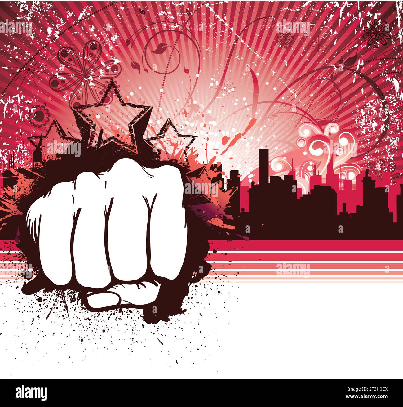 Vector fist rays background hi-res stock photography and images - Alamy