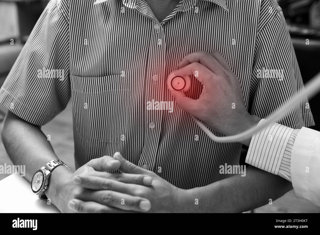 Doctor Checking Patient With Stethoscope. Doctor listening to patient ...