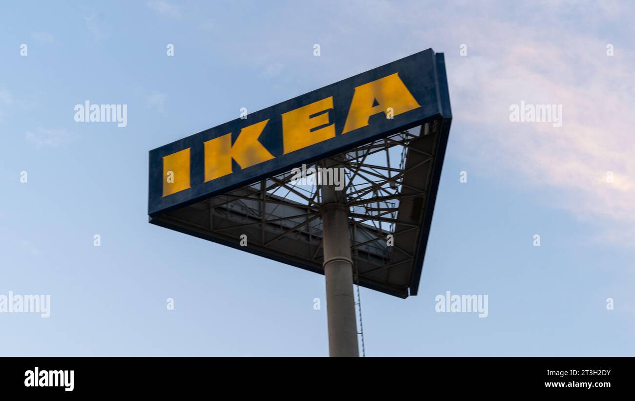 October 10,2023: The signage of Ikea at the Doha, Qatar branch Stock ...