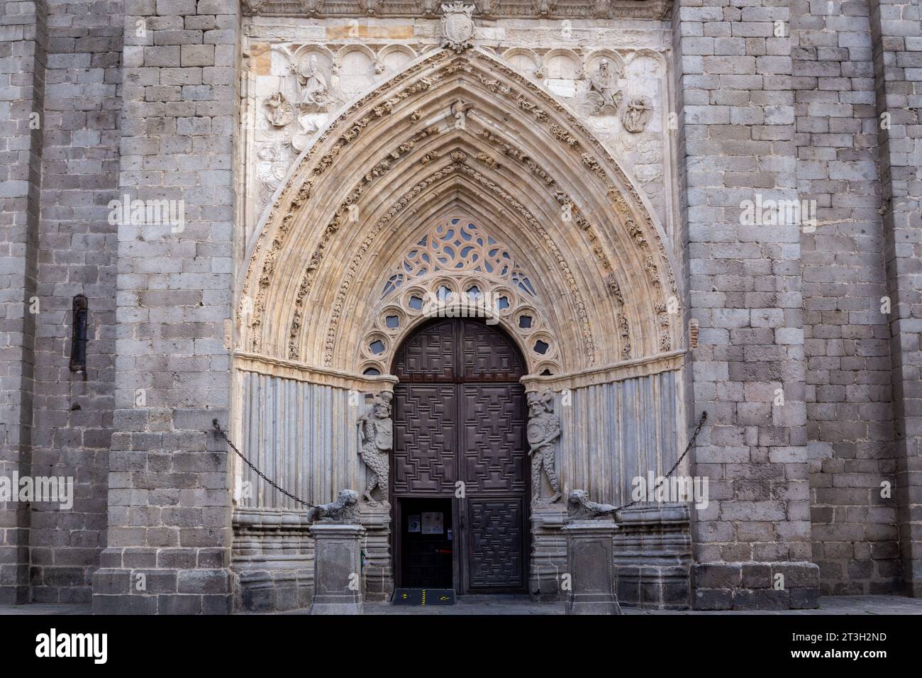 Entry gate of the Cathedral of Avila (Cathedral of the Saviour) with ...