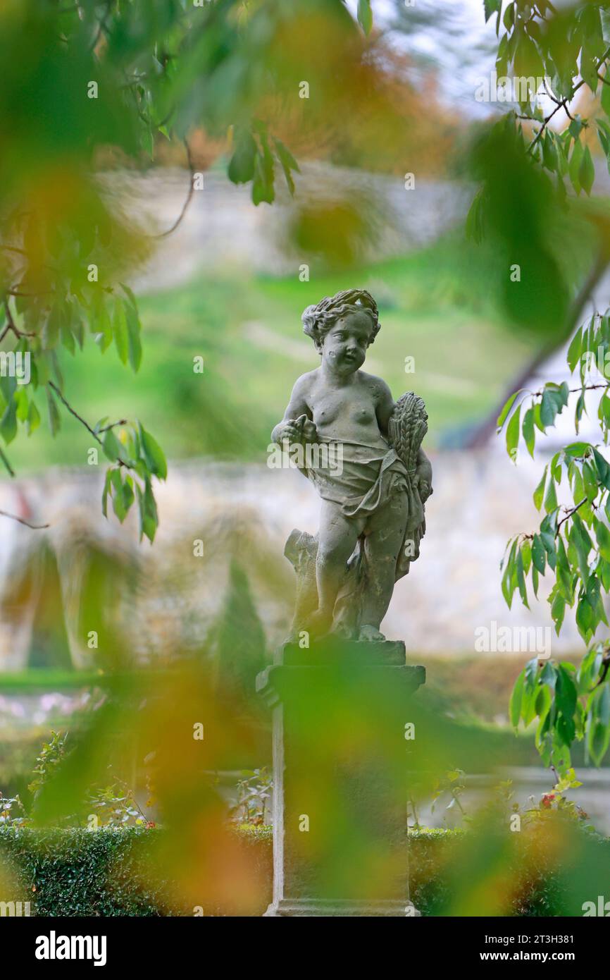 Blankenburg, Germany. 24th Oct, 2023. Surrounded by autumnally colored ...