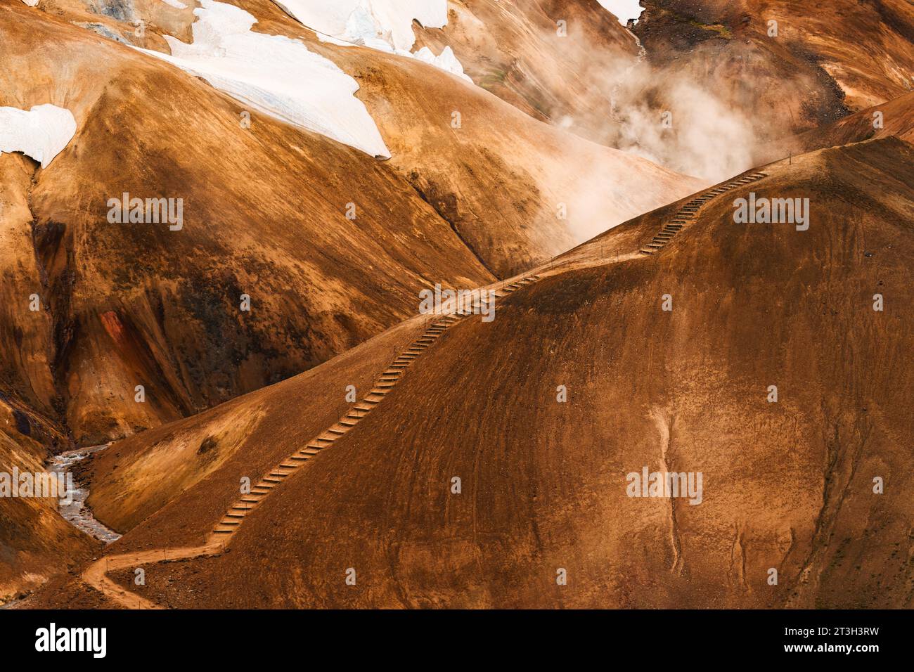 Landscape of Kerlingarfjoll volcanic mountain range on geothermal area ...