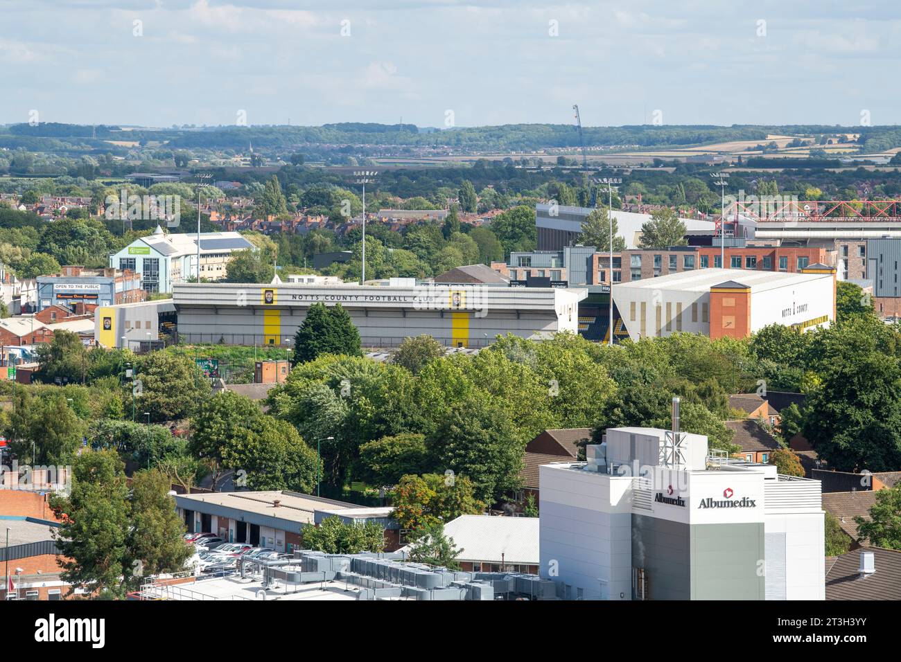 Nottingham County Football Club, viewed from the roof of the Unity ...