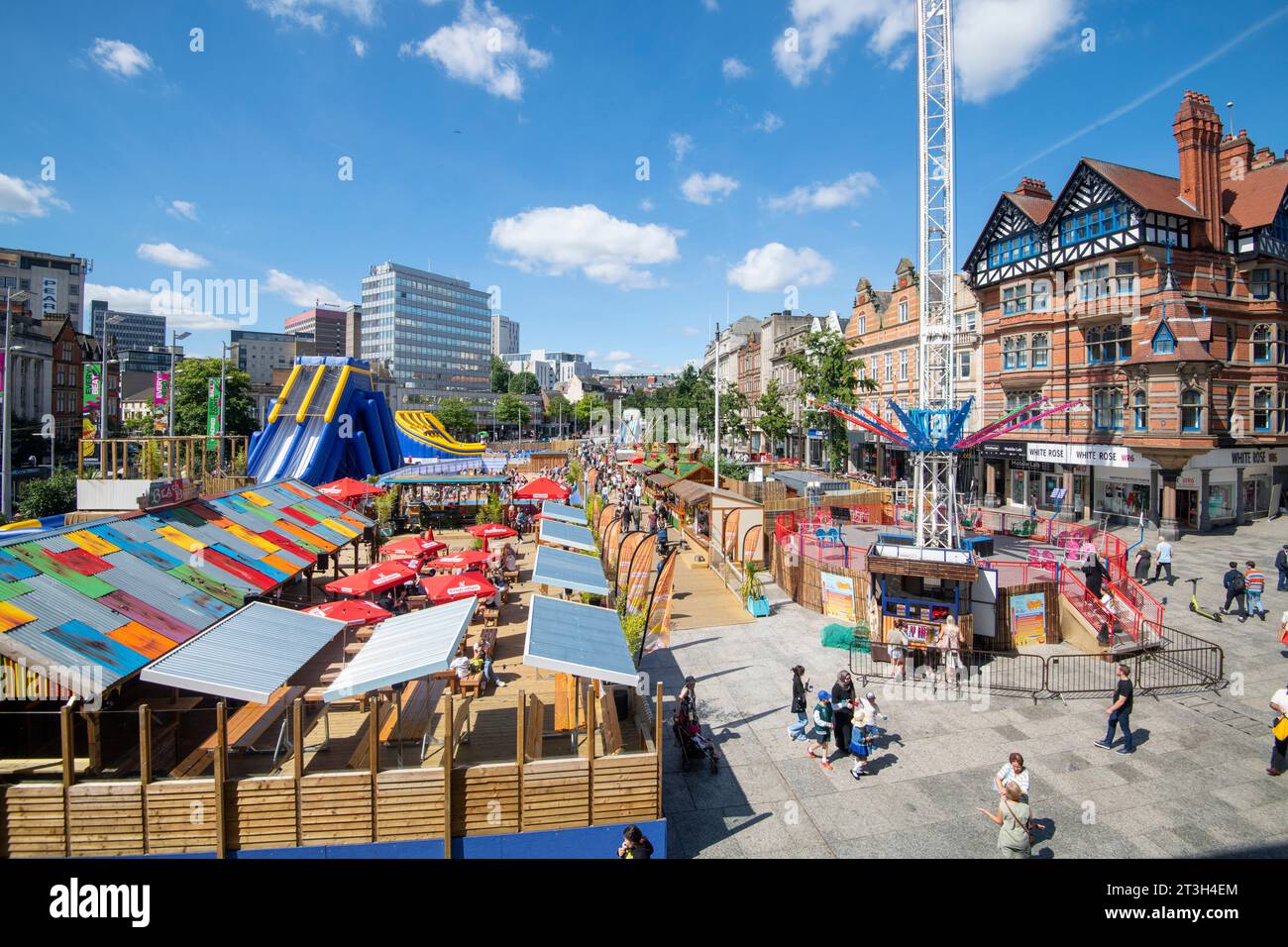 Sunny summer day at Nottingham Beach in the Market Square ...