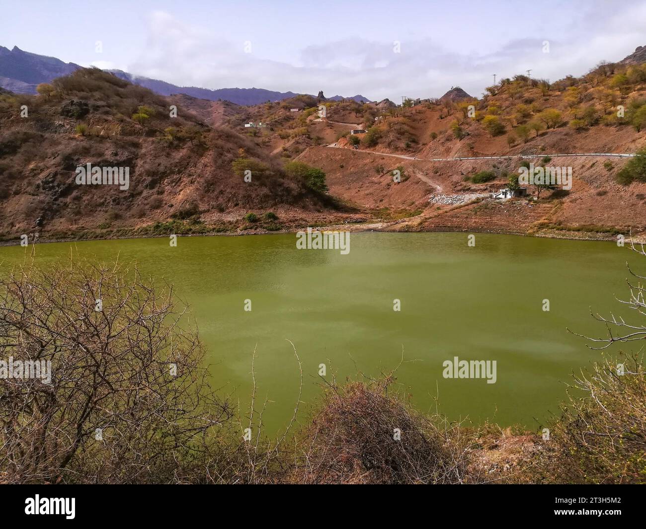 A mountain and tropical forest landscape in the Cape Verde Islands ...