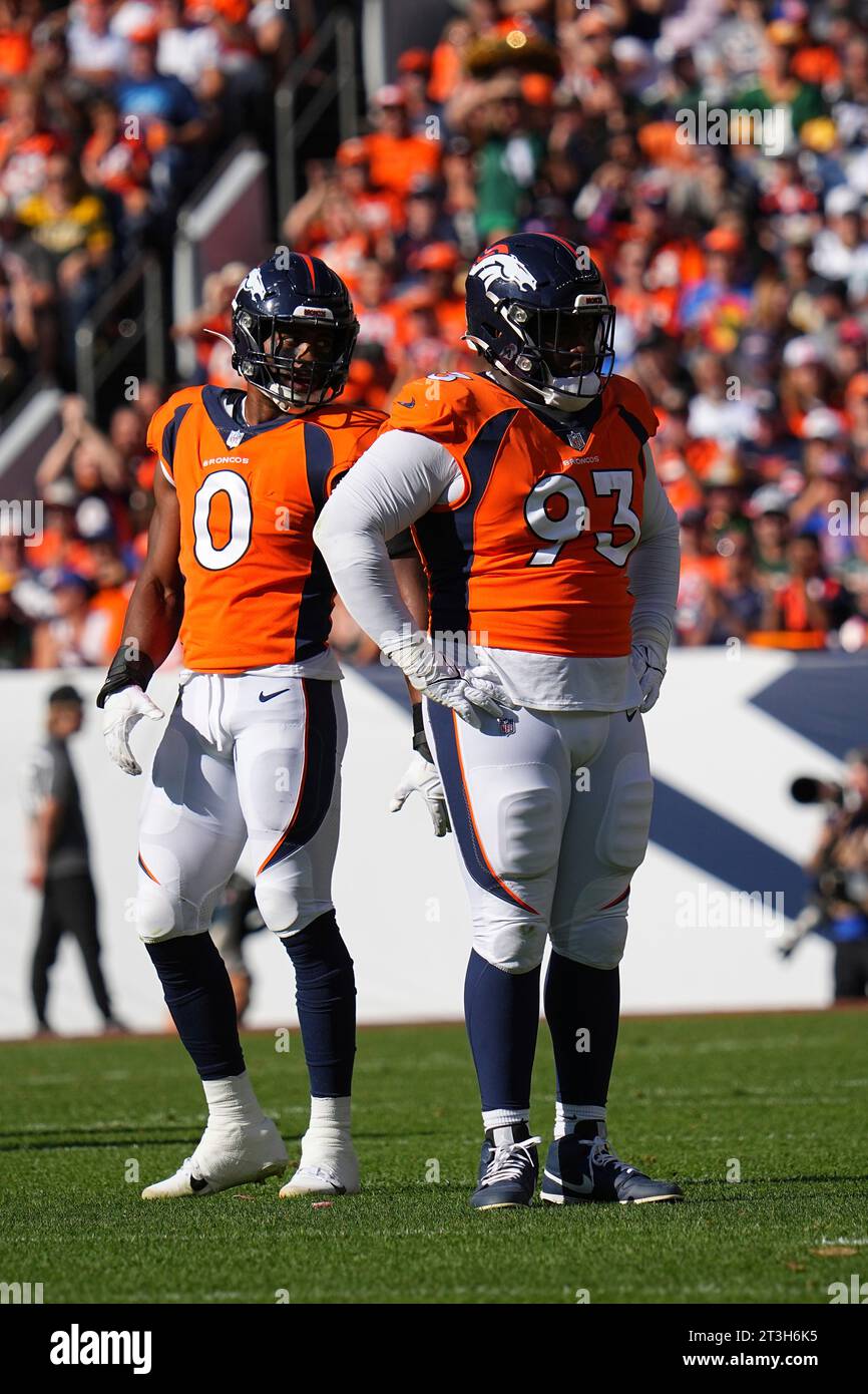 Denver Broncos linebacker Jonathon Cooper (0) and Denver Broncos ...