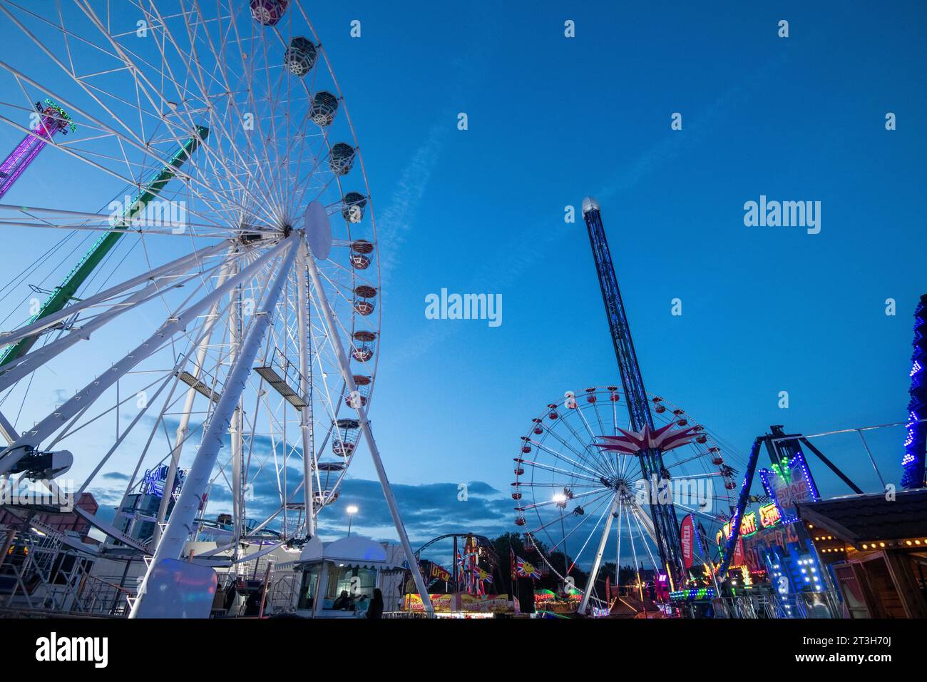 Early evening at Goose Fair, Nottingham Nottinghamshire England UK ...