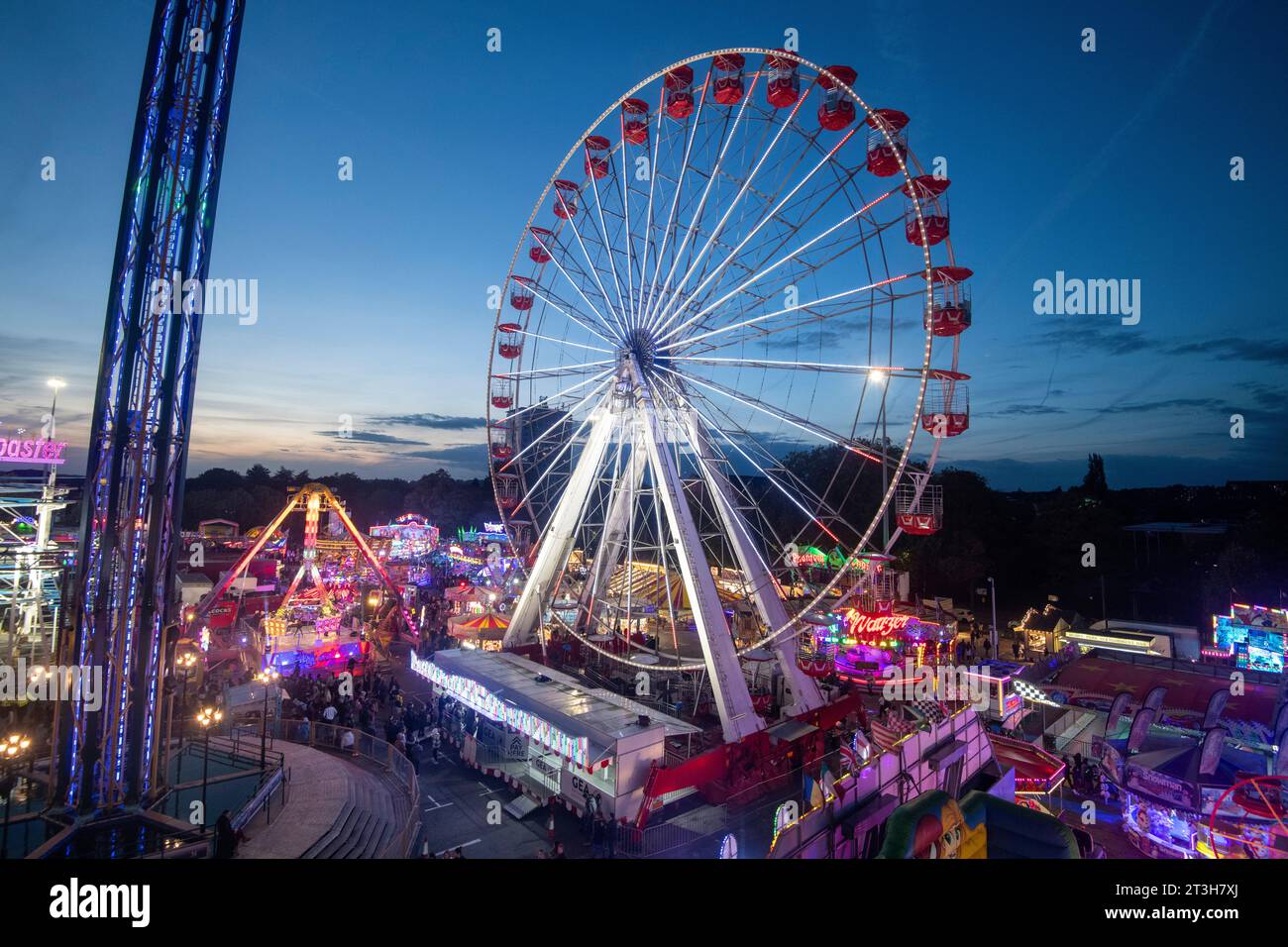 Early evening at Goose Fair, Nottingham Nottinghamshire England UK ...