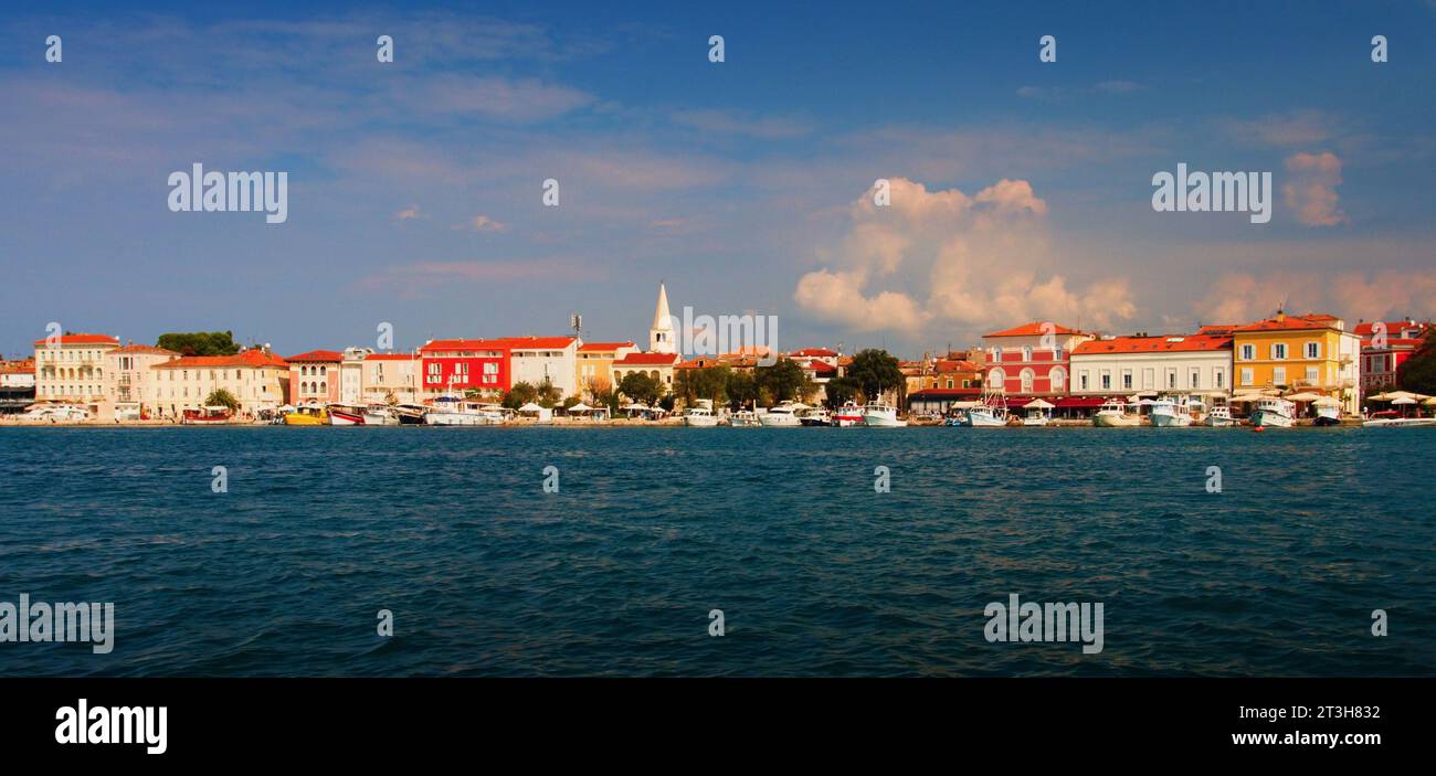 Cruise boats in the port of the historic city of Poreč on the Istria ...