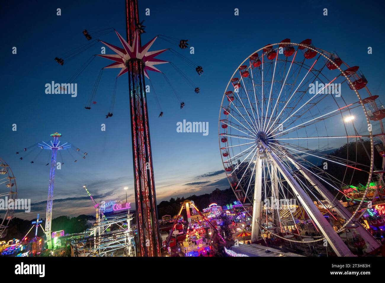 Early evening at Goose Fair, Nottingham Nottinghamshire England UK ...
