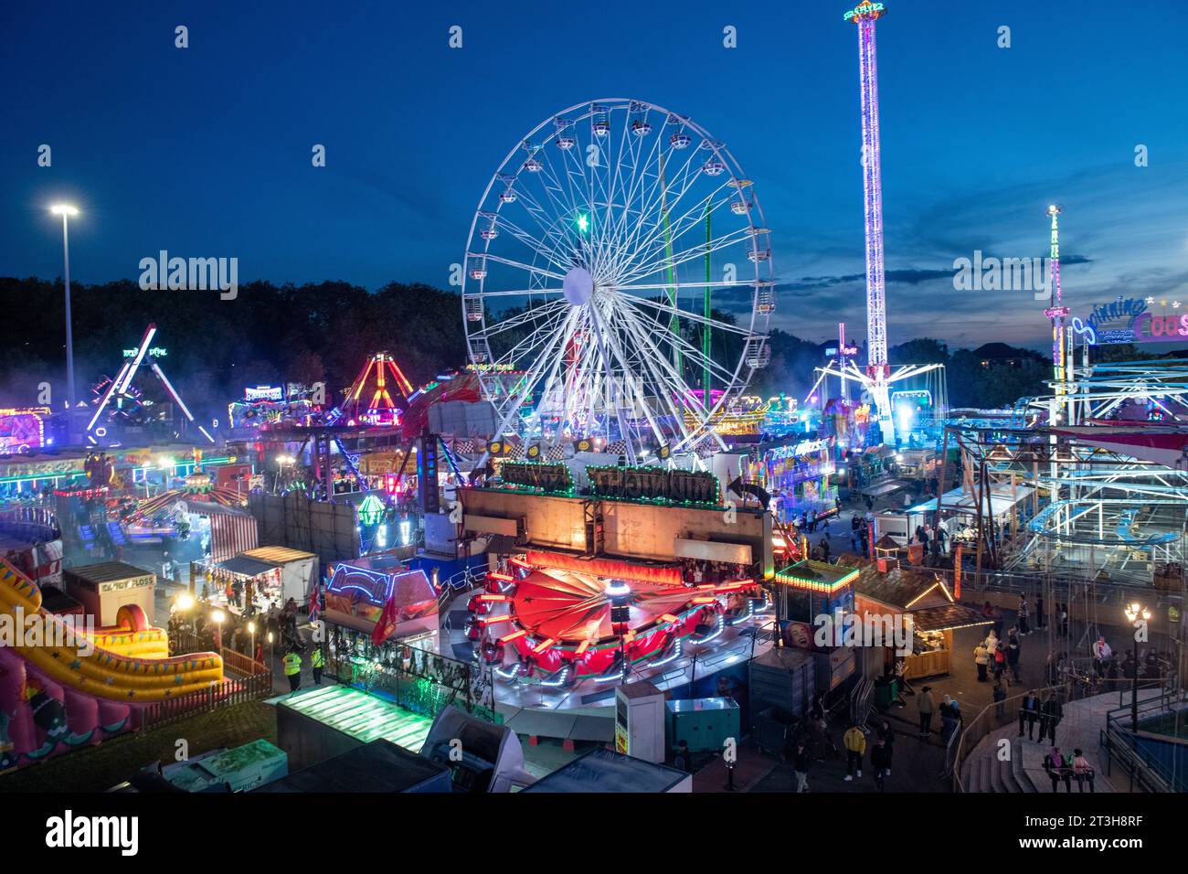 Early evening at Goose Fair, Nottingham Nottinghamshire England UK ...