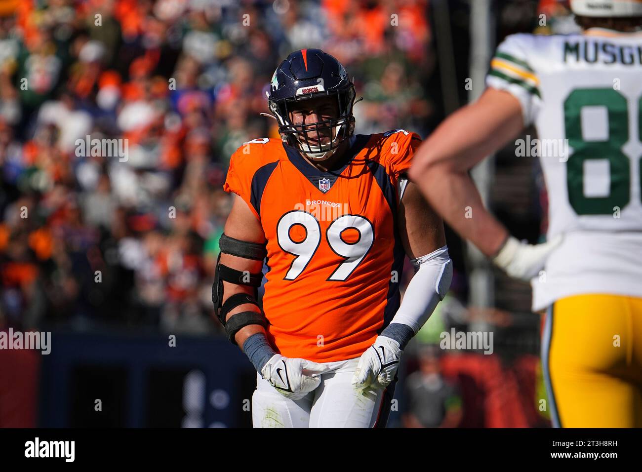 Denver Broncos defensive end Zach Allen (99) against the Green Bay ...