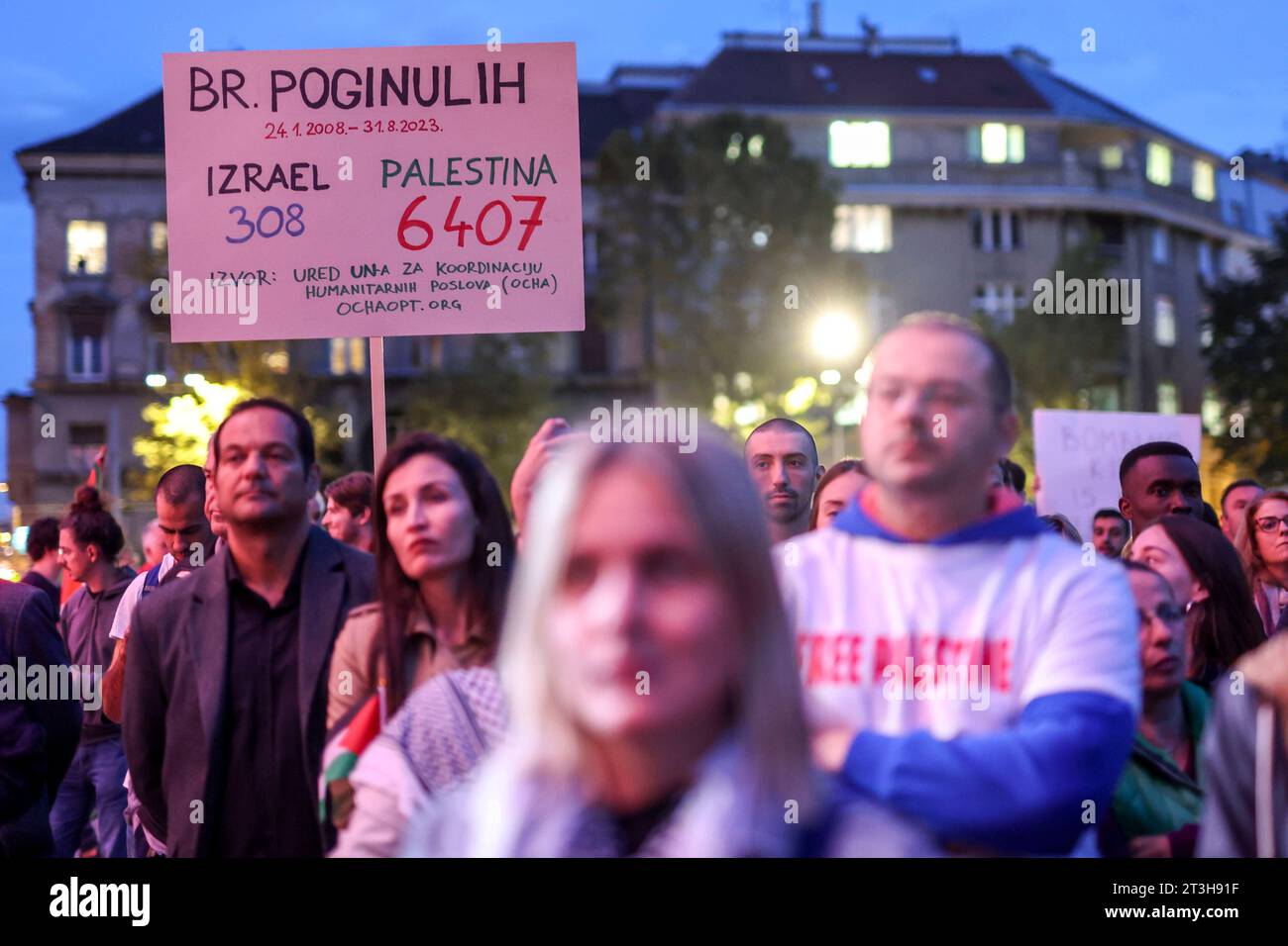 Zagreb, Croatia. 25th Oct, 2023. Protest in Solidarity with Palestine ...