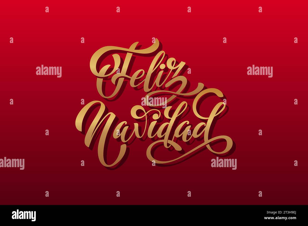 Feliz Navidad spanish Merry Christmas Modern calligraphy lettering on ...