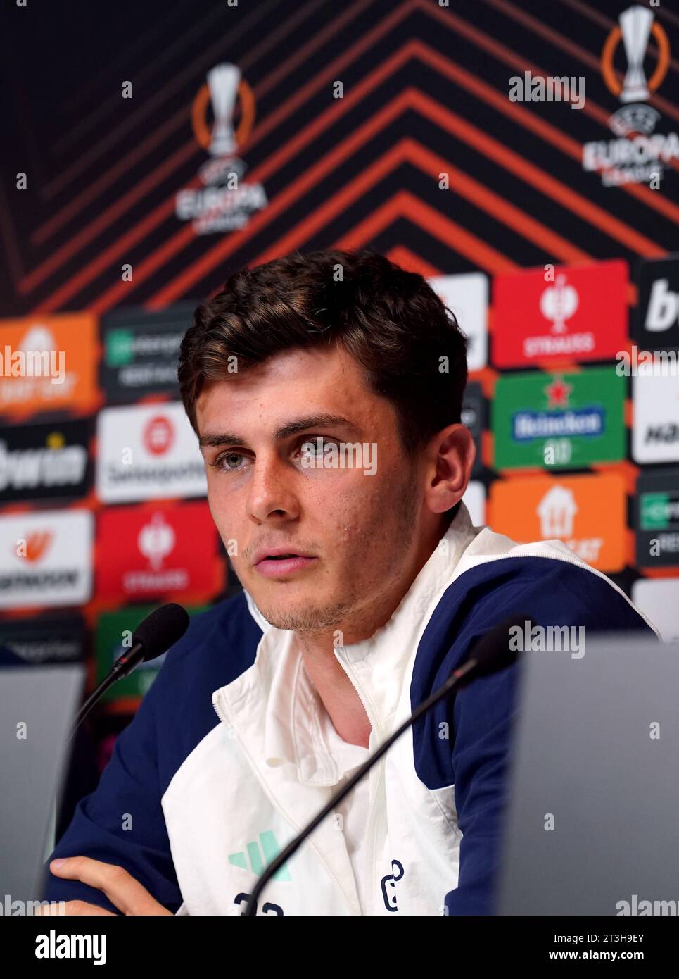 Ajax's Benjamin Tahirovic during a press conference at the AMEX Stadium ...