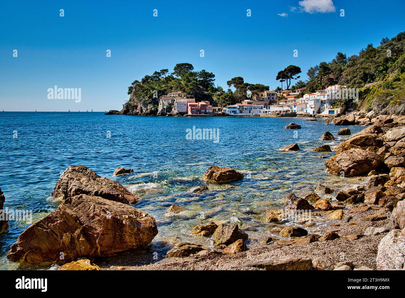 Series of landscapes of the mediterranean seaside, on the commune of ...