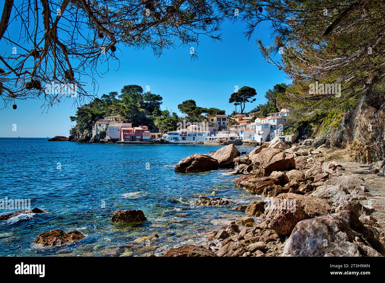 Series of landscapes of the mediterranean seaside, on the commune of ...