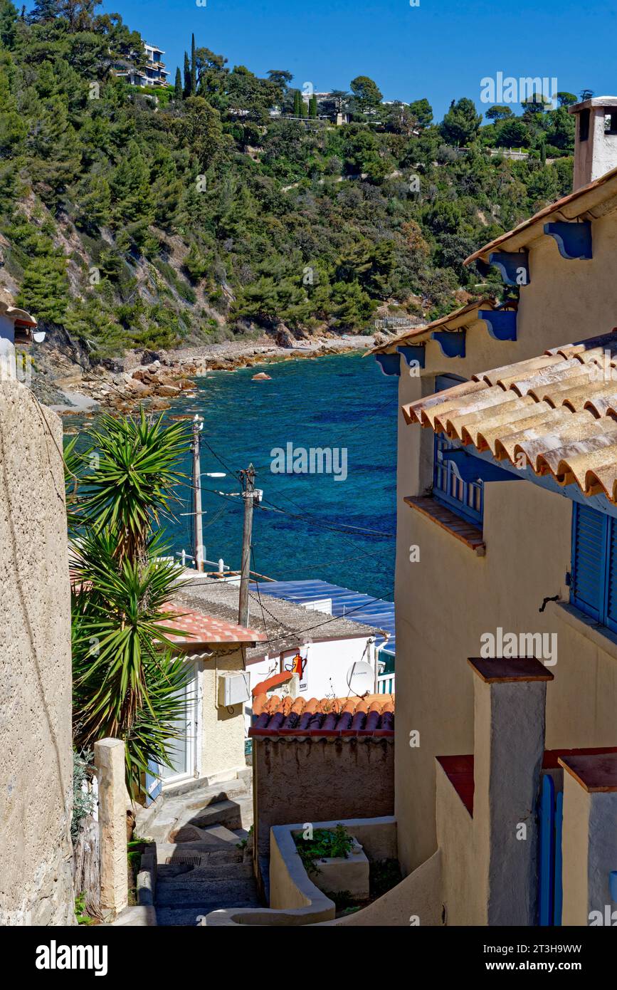 Series of landscapes of the mediterranean seaside, on the commune of ...