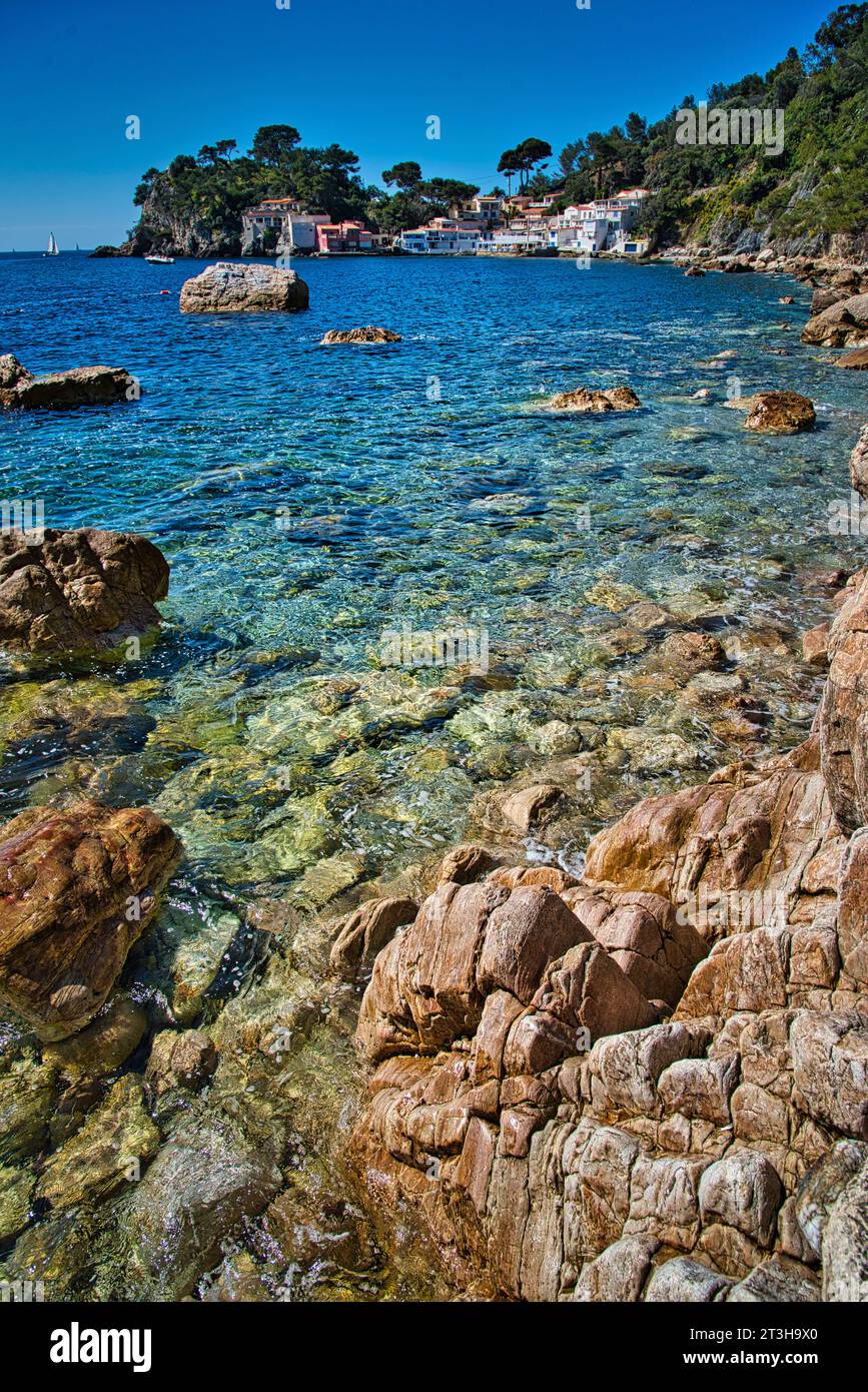 Series of landscapes of the mediterranean seaside, on the commune of ...
