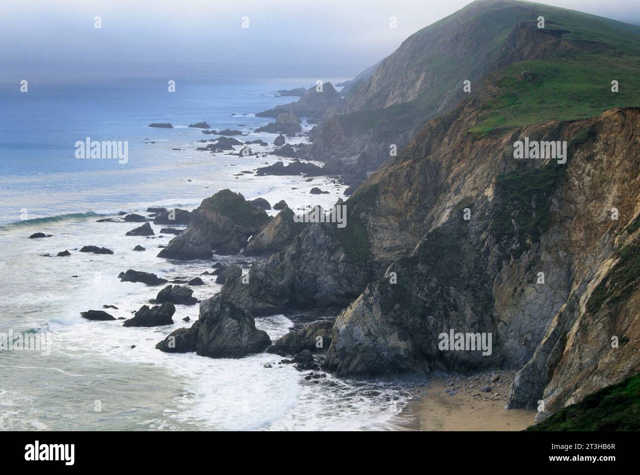 Coastal cliffs from Chimney Rock Trail, Point Reyes National Seashore ...