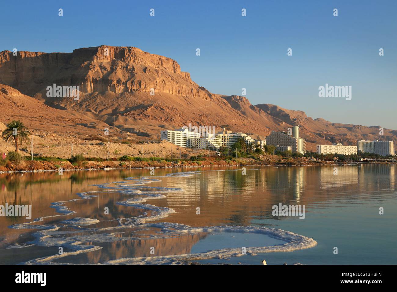 The dead sea resorts in Israel. View of the hotel and the beach. Dead ...