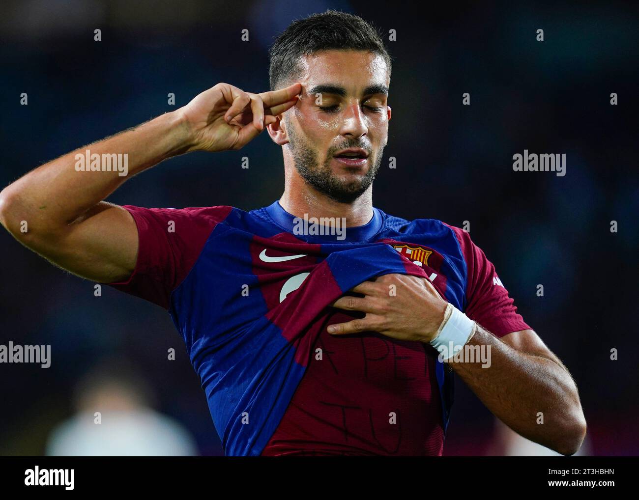 Ferran Torres of FC Barcelona celebrates his goal during the UEFA ...
