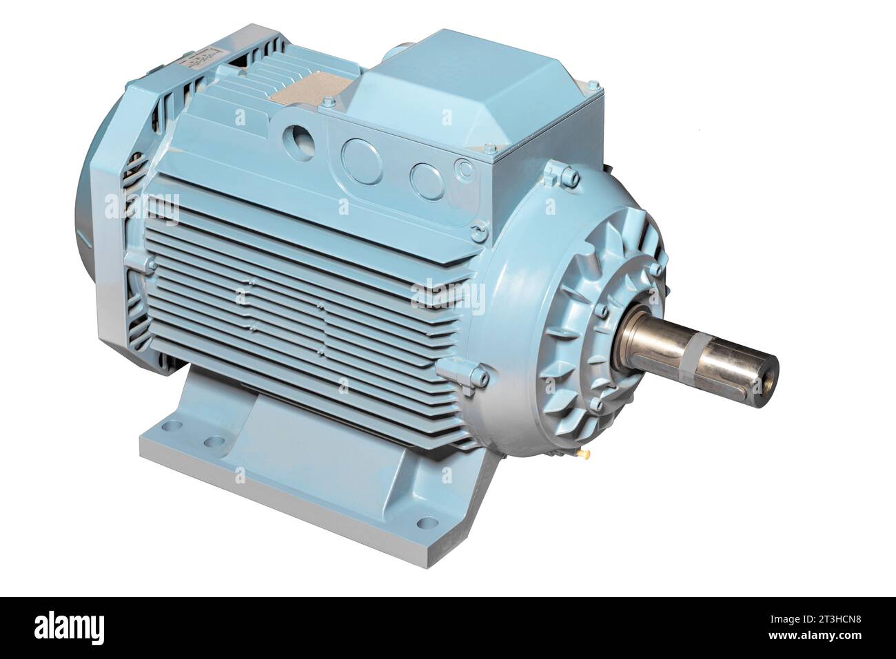 Industrial electric motor close-up. Isolated on white background Stock ...