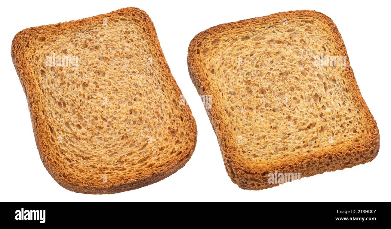 Crispy bread rusk isolated on white background Stock Photo - Alamy