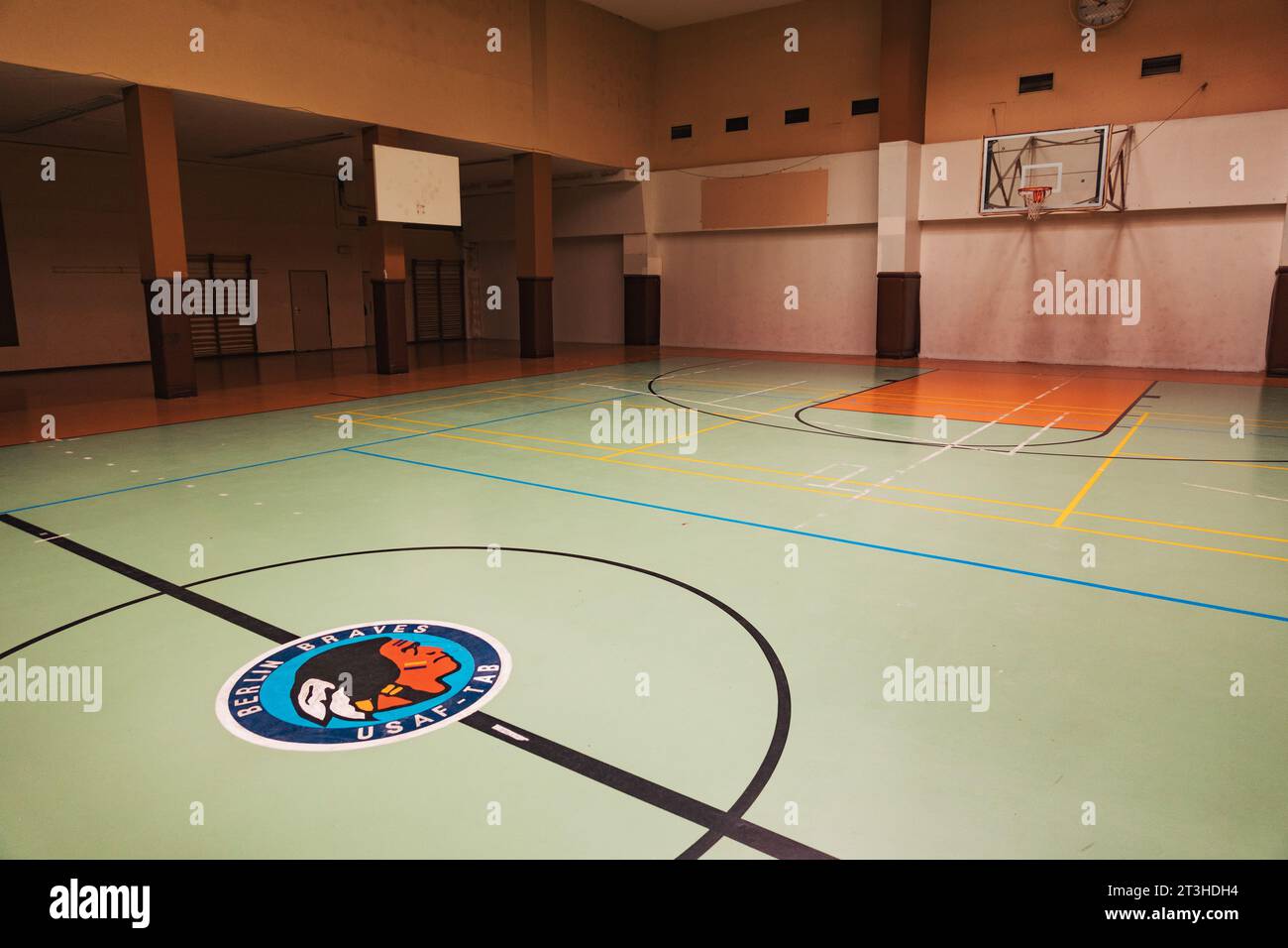 the basketball court of the USAF Berlin Braves team at Tempelhof ...