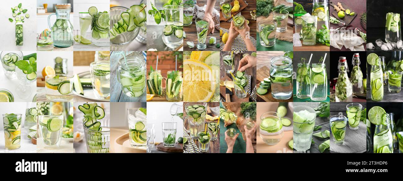 Collage fresh homemade cucumber hi-res stock photography and images - Alamy