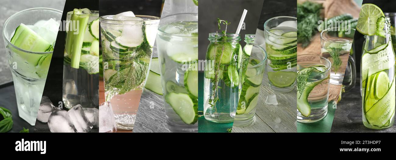 Collage fresh homemade cucumber hi-res stock photography and images - Alamy