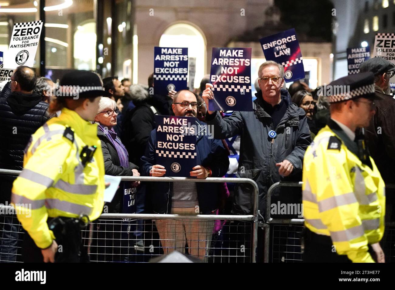 People attend a Campaign Against Antisemitism rally outside New ...