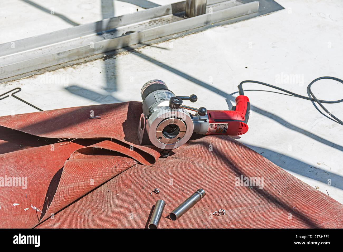 A tube facing and squaring tool is used on stainless steel tubing used ...