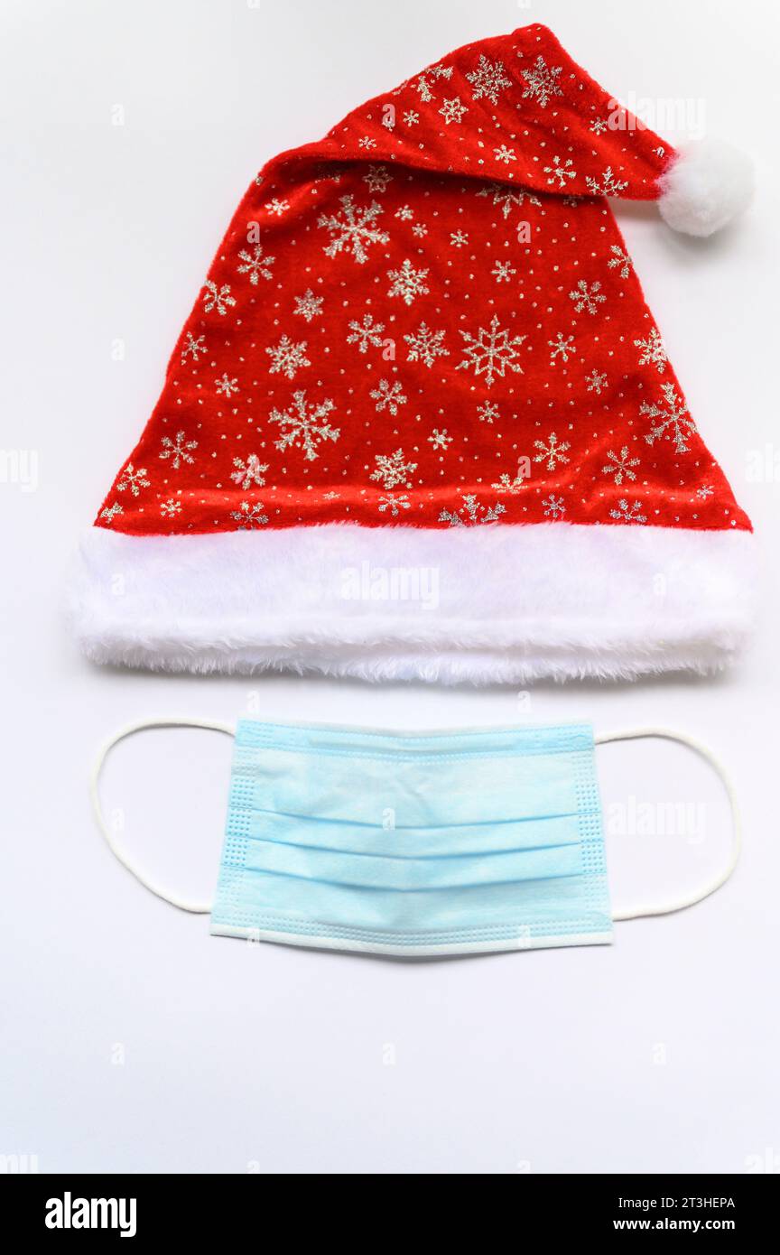 hat and mask Christmas vertical Stock Photo - Alamy
