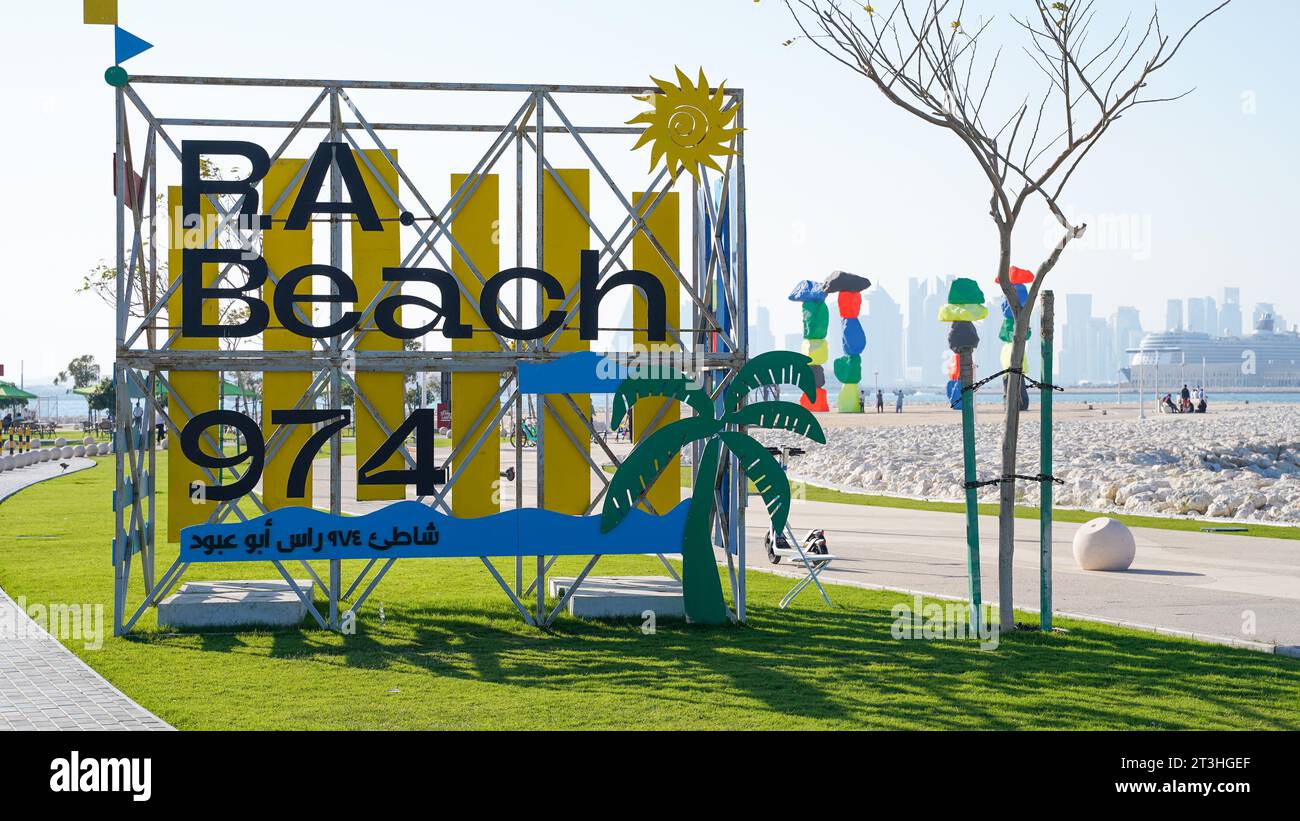 974 or Ras Abu Aboud Beach in Qatar, a new beach in town Stock Photo ...