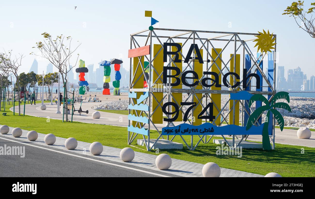 974 or Ras Abu Aboud Beach in Qatar, a new beach in town Stock Photo ...