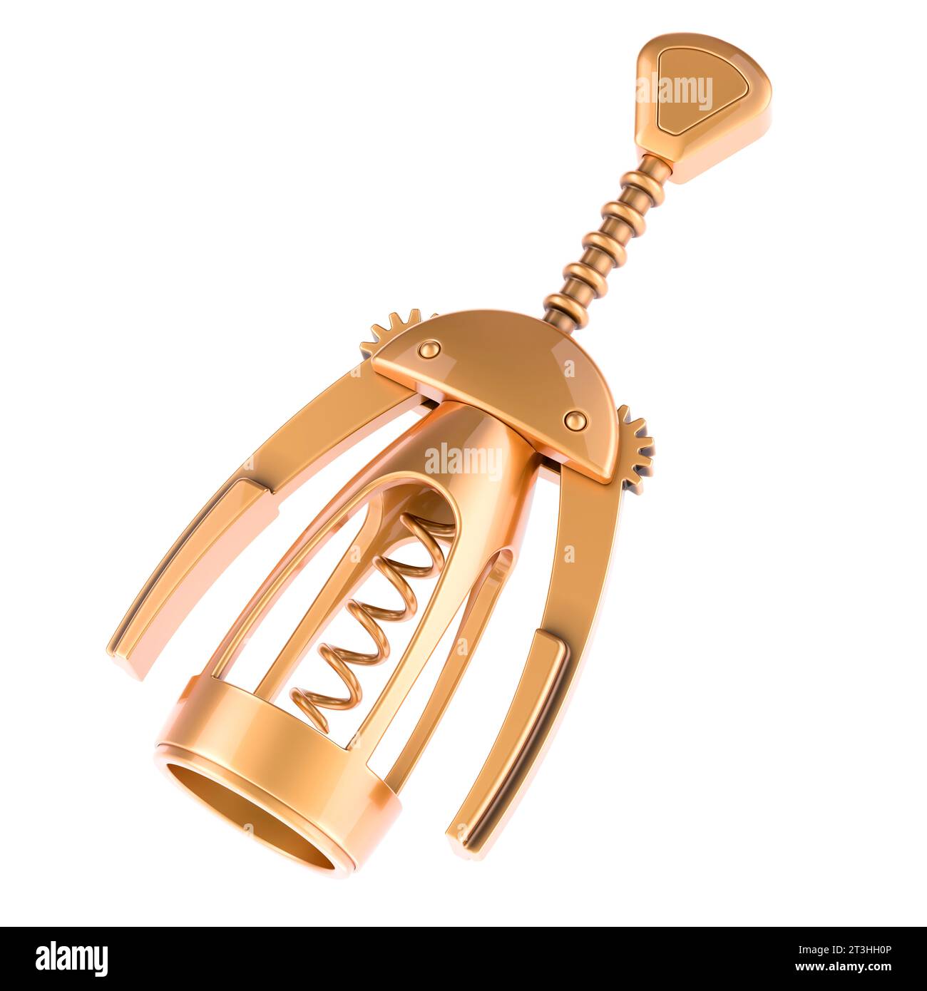Metal Winged Corkscrew, wing corkscrew. 3D rendering isolated on white ...