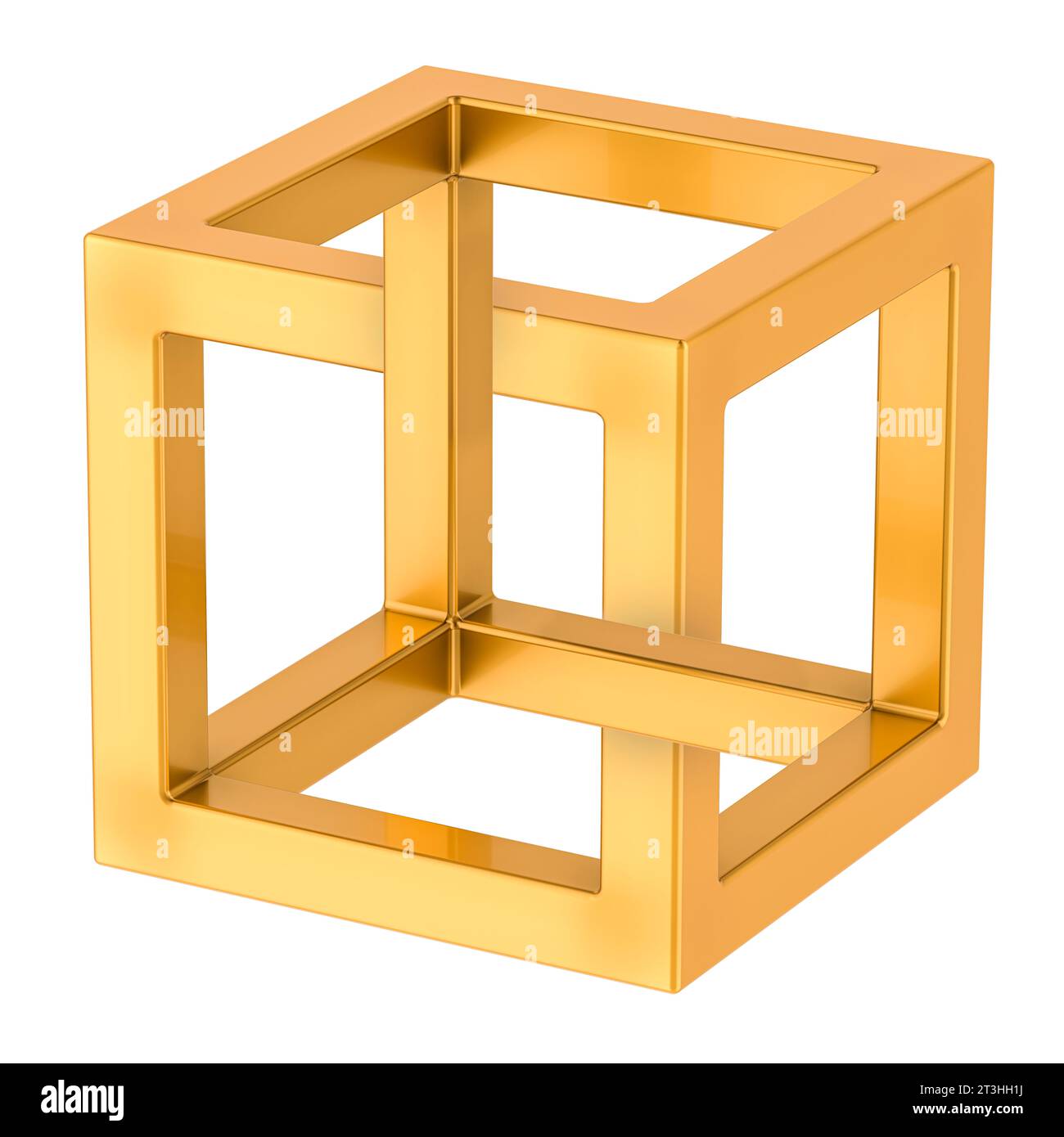 Impossible Cube Optical Illusion 3d Rendering Isolated On White