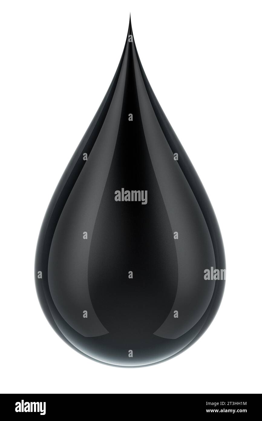 Black oil drop, 3D rendering isolated on white background Stock Photo ...