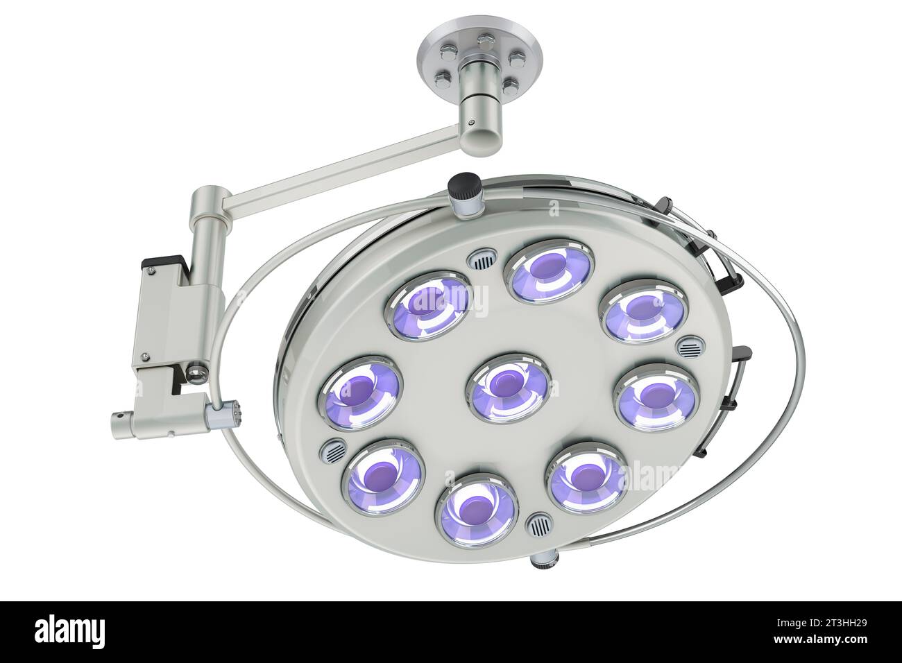Surgical lighting, operating light or surgical lighthead. 3D rendering ...