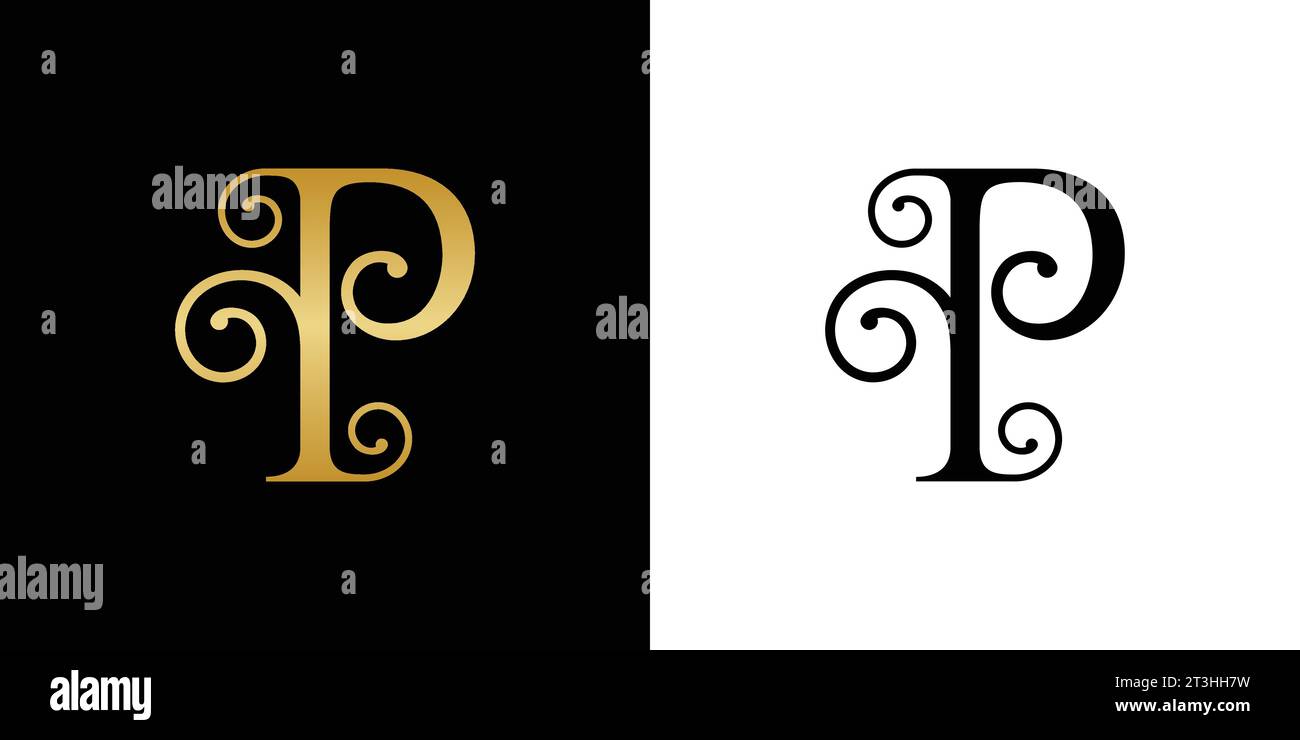 P logo, P monogram, initials P logo, letter P logo, elegant, icon ...