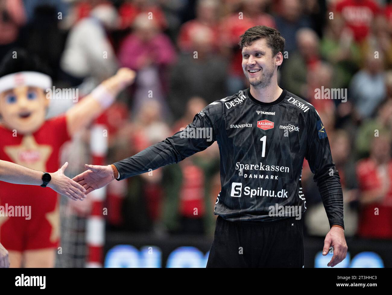 Aalborg Handball's goalkeeper Niklas Landin after the victory in the ...