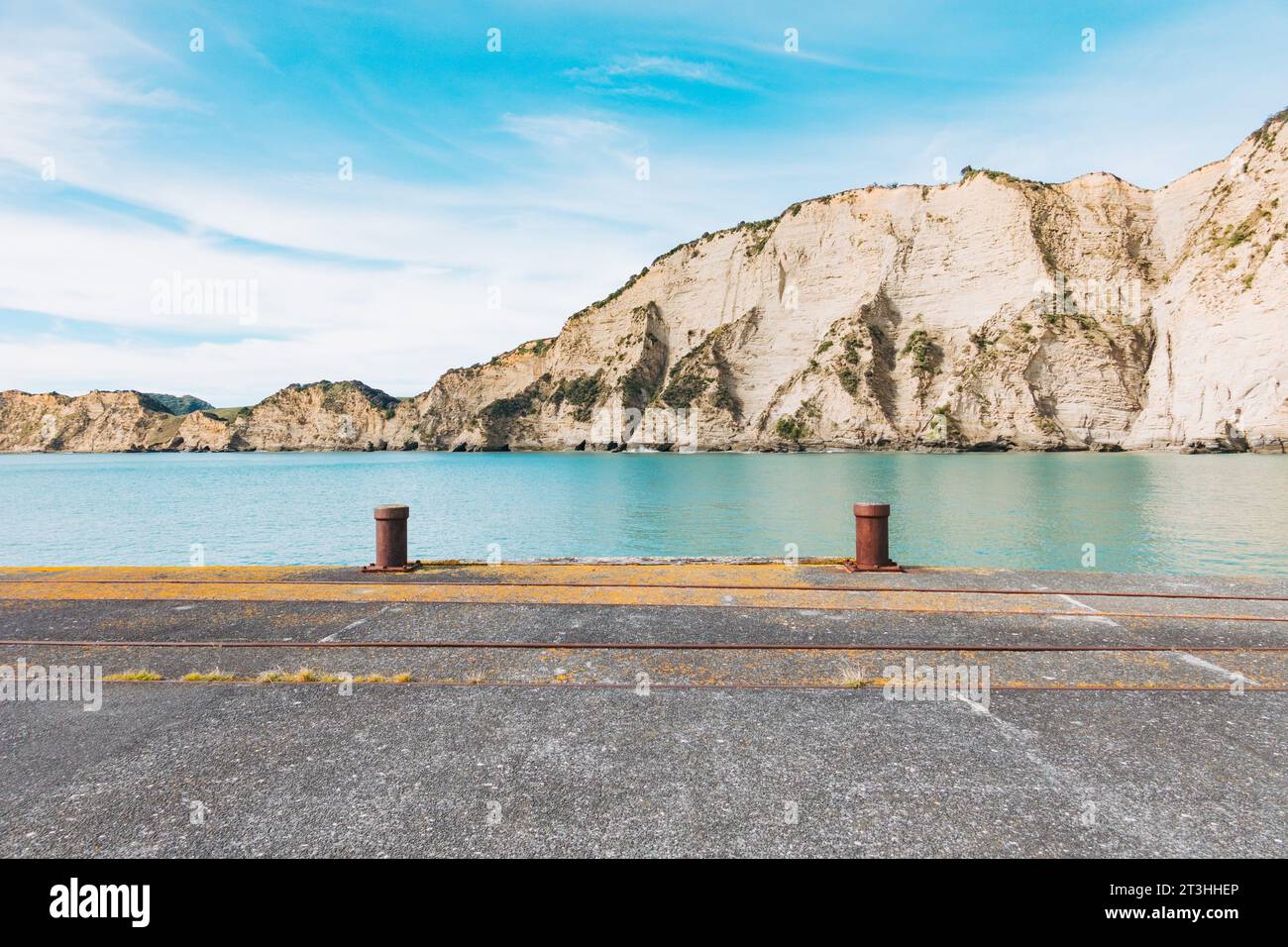 The historic Tolaga Bay Wharf, on the East Coast of New Zealand's North ...