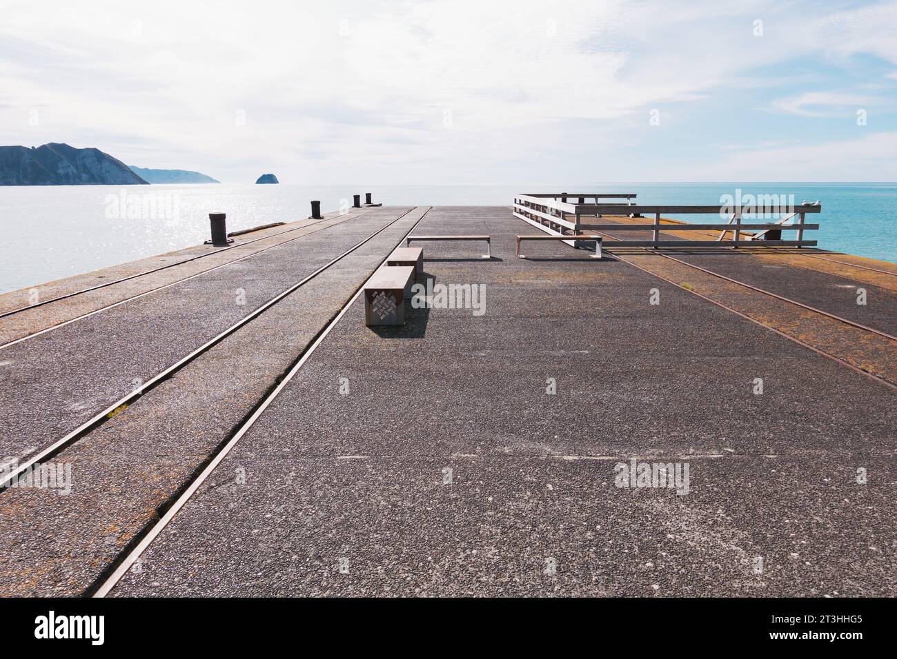 The historic Tolaga Bay Wharf, on the East Coast of New Zealand's North ...