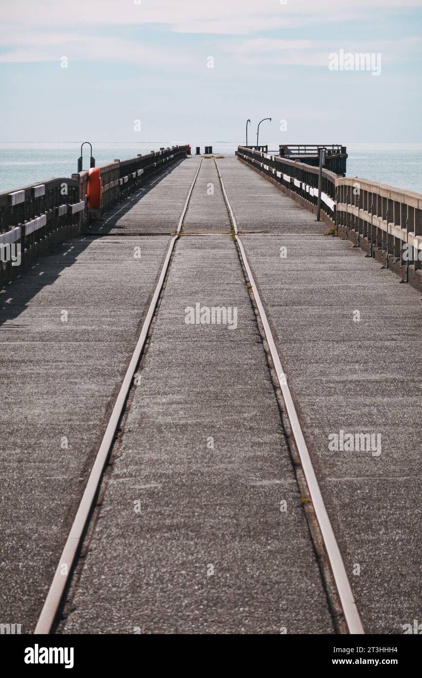 The historic Tolaga Bay Wharf, on the East Coast of New Zealand's North ...