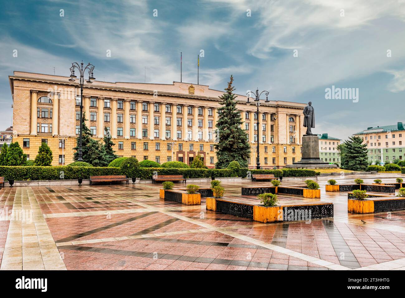Lenin Square and the regional government building in the city of Penza ...