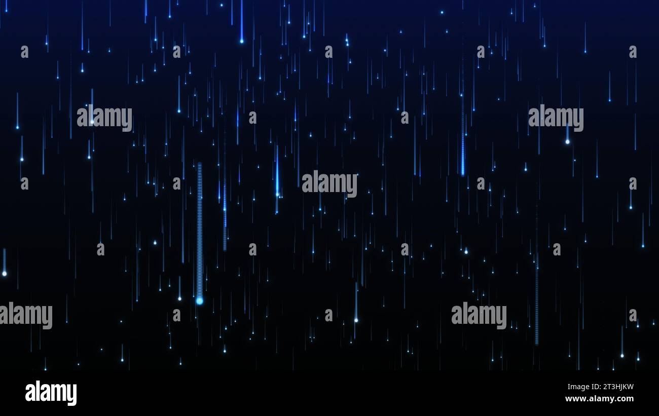 Abstract rain. Large droplets of particles are blurred vertically ...