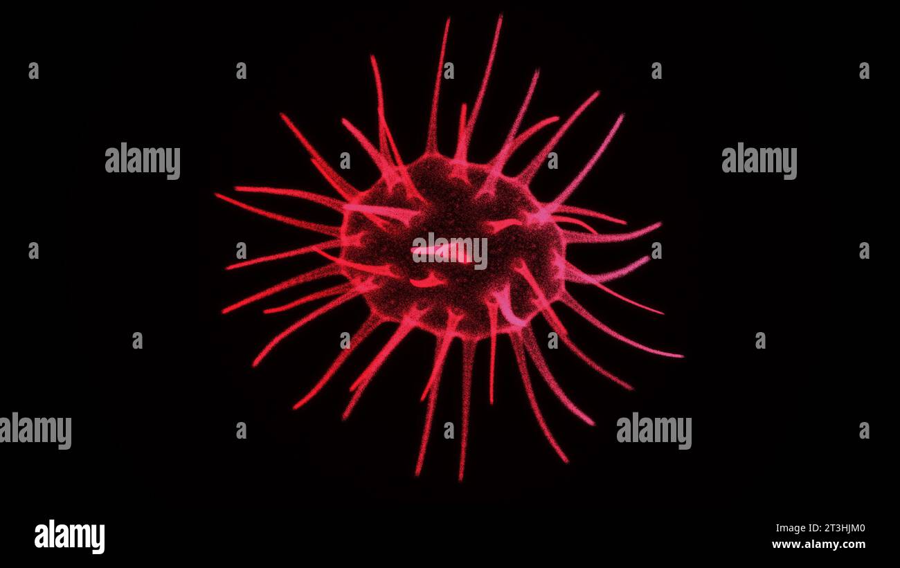 A spherical virus with a jelly-like body. A deformable ball with ...