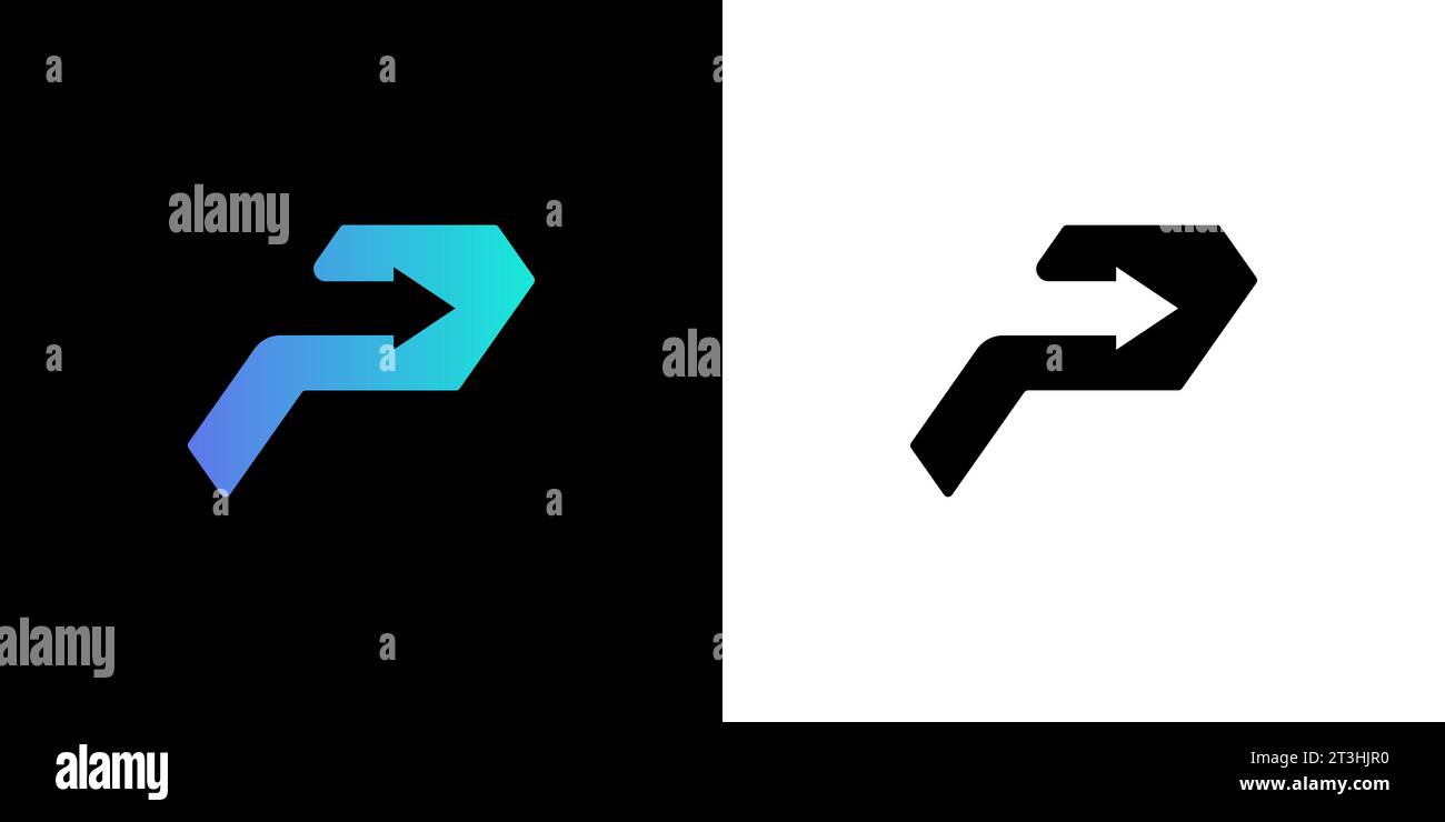 P logo, P monogram, initials P icon, letter P arrow logo, icon, vector ...